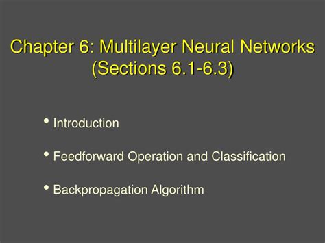 ppt chapter 6 multilayer neural networks sections 6 1 6 3