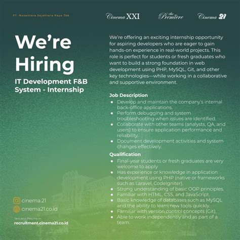 🚨 calling all future developers cinema xxi