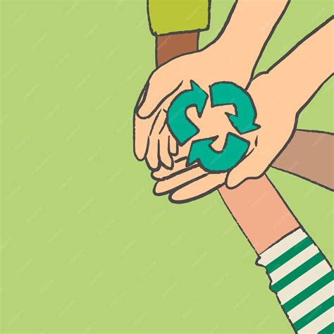 환경 낙서 벡터 재활용 개념 무료 벡터