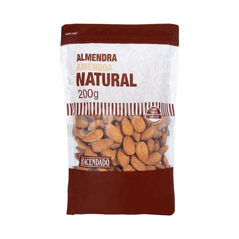 Hacendado Almendra Natural Con Piel Paquete 200 G