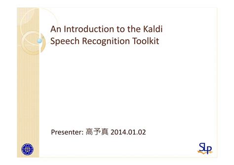 PDF An Introduction To The Kaldi Speech Recognition Toolkitberlin Csie Ntnu Edu Tw Courses