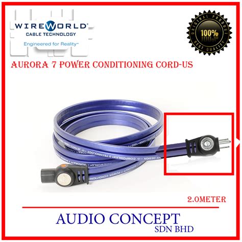 WireWorld Aurora 7 Power Conditioning Cord 2 0M UK US Audio Concept