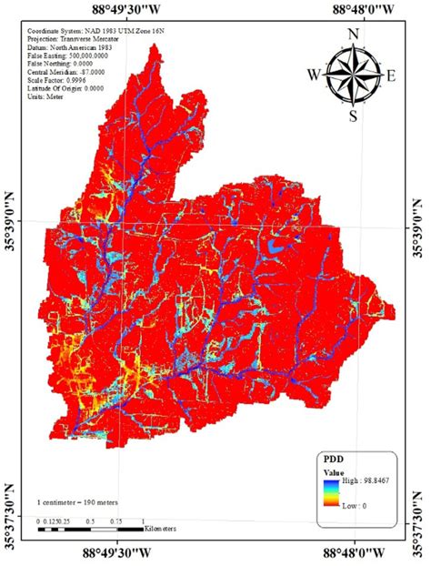 A The Standardized Map For Flood Depth Distribution B The Download Scientific Diagram