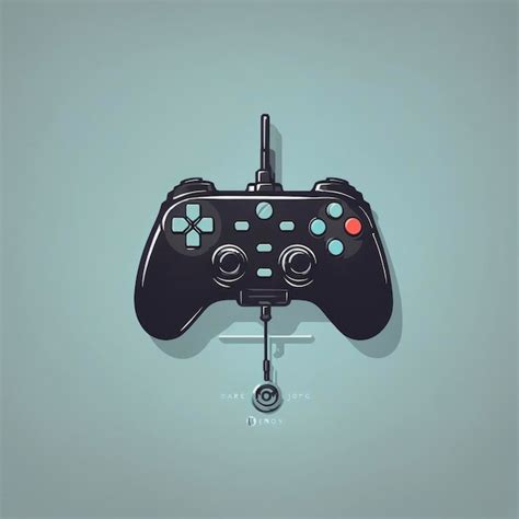 Contrôleur De Jeu Joystick Plat Vector Clipart Logo Design Illustration