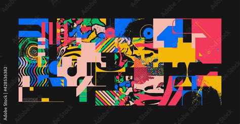 Unusual Abstract Geometric Artwork Composition Stock Vector Adobe Stock