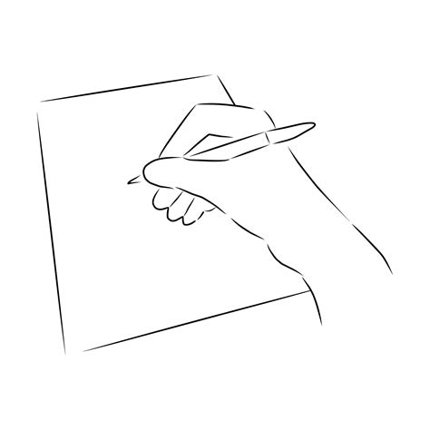 Main écrit Sur Papier Vecteur Croquis Dessiné à La Main Vecteur Premium