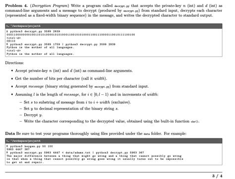Problem Decryption Program Write A Program Chegg