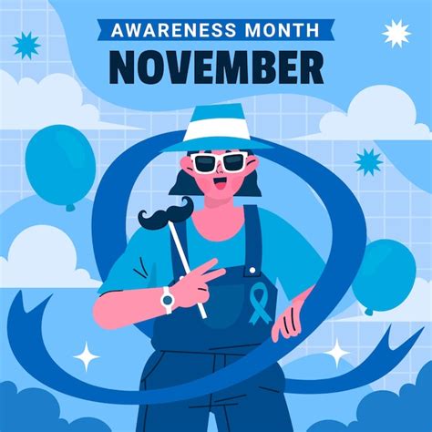Free Vector Flat Illustration For Prostate Cancer Awareness Month
