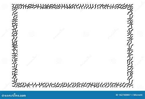 Scribble Thick Wavy Hatching Along The Rim Frame Rectangle Hand Drawn