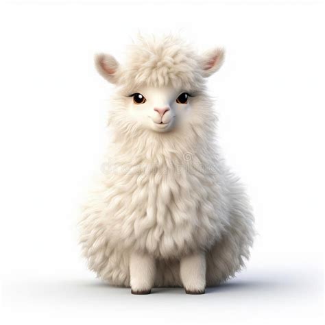 Adorable Llama Icon With Fluffy Fur In 3d Animation Style Stock Illustration Illustration Of
