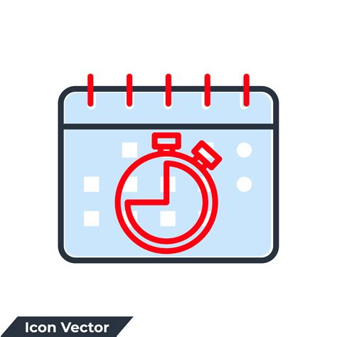 Deadline Icon Logo Vector Illustration Calendar With Stopwatch Symbol