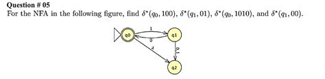 Solved Question 05 For The NFA In The Following Figure Chegg