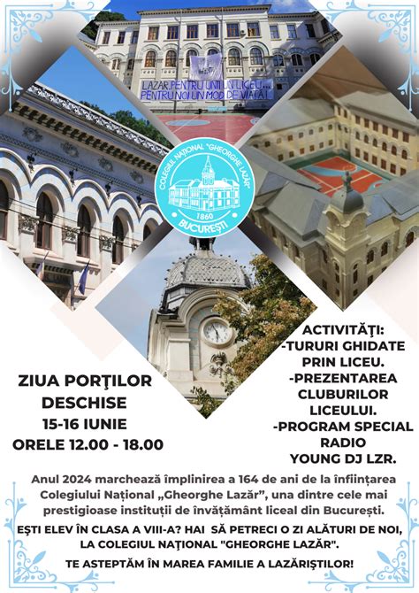 ZIUA PORŢILOR DESCHISE 2024 COLEGIU NATIONAL GHEORGHE LAZAR