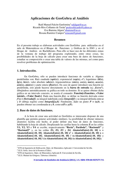 Pdf Aplicaciones De Geogebra Al Análisis