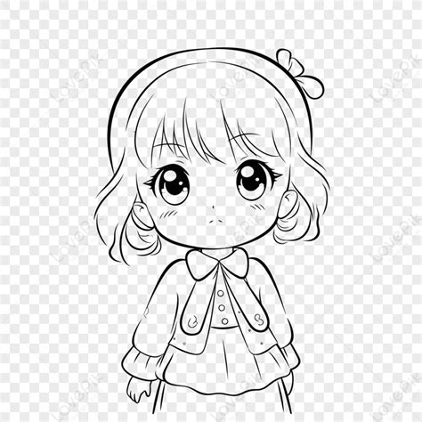 귀여운 애니메이션 소녀 색칠 페이지 인쇄 가능한 색칠 시트 개요 스케치 드로잉 벡터라인 아트메이지 Png 일러스트 무료 다운로드 Lovepik
