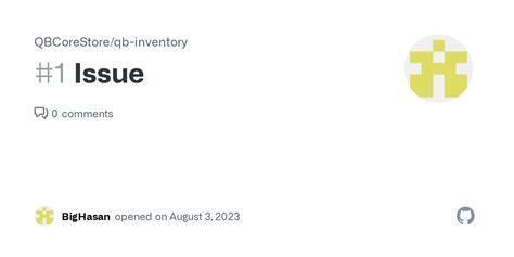 Issue · Issue 1 · Qbcorestoreqb Inventory · Github