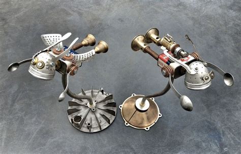 Found Object Robot Assemblage Sculpture By Brian Marshall Found