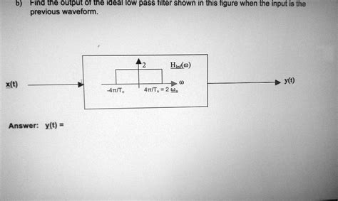 B Find The Output Of The Ideal Low Pass Filter Shown In This Figure When The Input Is The