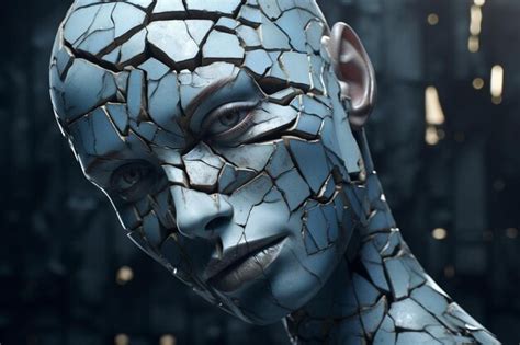 Premium Photo A Cracked Mask Revealing A Multitude Of Emotions B 00141 01