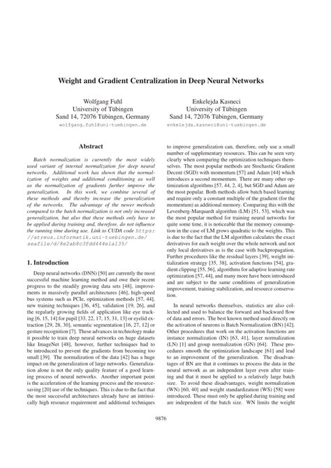 pdf weight and gradient centralization in deep neural networks