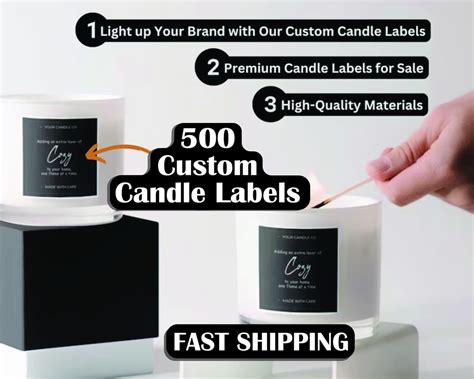 Personalized 500 Custom Candle Labels Candle Decoration Candle Diy