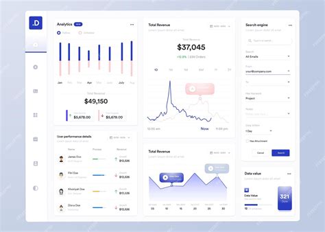 Premium Vector Vector Infographic Dashboard Ui Ux Design With Graphs
