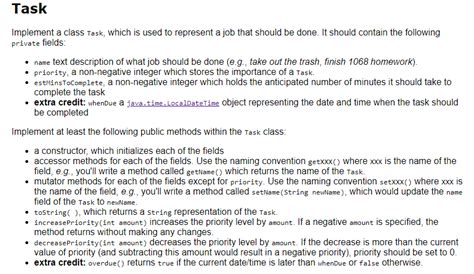 Implement At Least The Following Public Methods