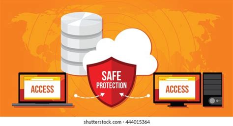 Data Protection Database Security Internet Shield Stock Vector Royalty