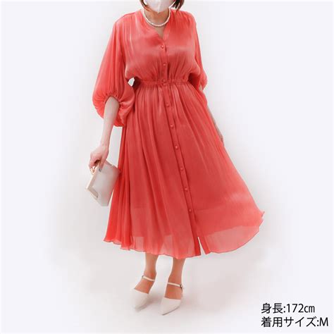 Chambrey Dress（mサイズ レッド Arobe（アローブ）） 【公式】brista（ブリスタ） 洋服サブスク・レンタル