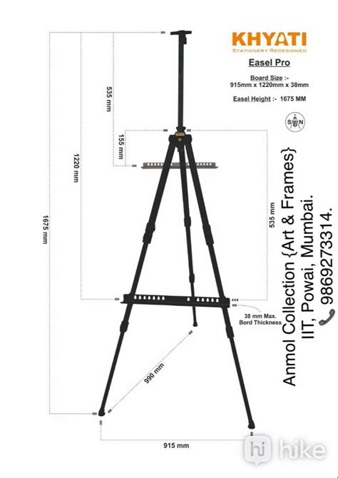 Khyati Black 5 Feet Aluminium Tripod Easel Stand At ₹ 3500 In Mumbai