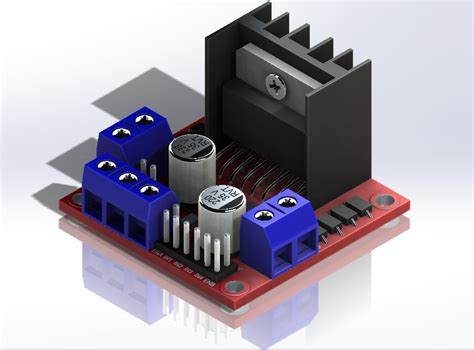 L298n 步进电机驱动器solidworks 2016模型图纸下载 懒石网