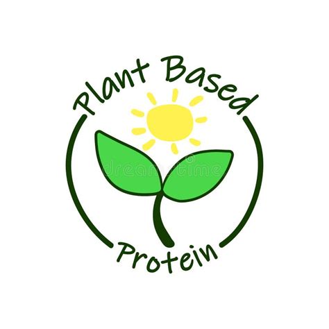 Plant Based Protein Ingredient Sticker Icon Stock Vector Illustration