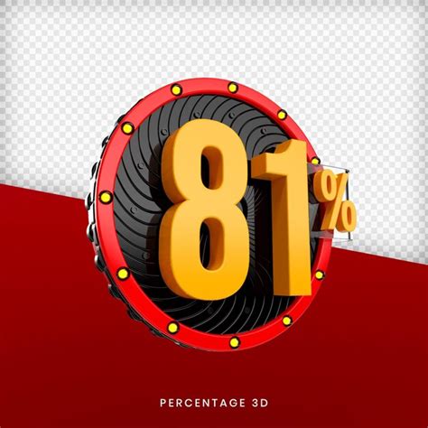 81 Porcentaje 3d Render Premium Psd Archivo Psd Premium