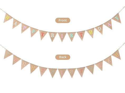Happy Birthday Burlap Bunting Banner Pre Strung Hessian Birthday