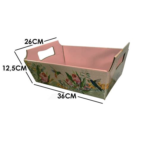 Embalagem Caixa Cesta Papel Cartão Estampa Proteas Halley G