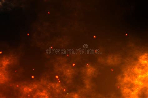 Burning Orange Sparks Rise From Fire Fire Particles On Red Background