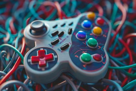 Premium Photo Closeup Of A Retro Game Controller Cable Tangled I
