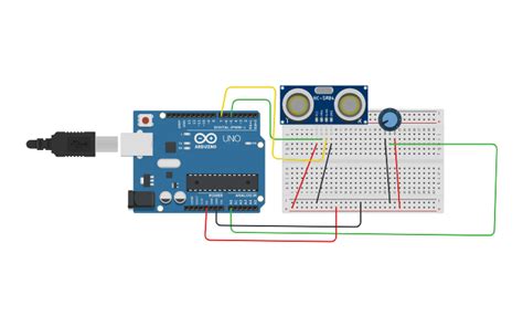 Circuit Design Potentiometer Controlled Ultrasonic Sensor Tinkercad