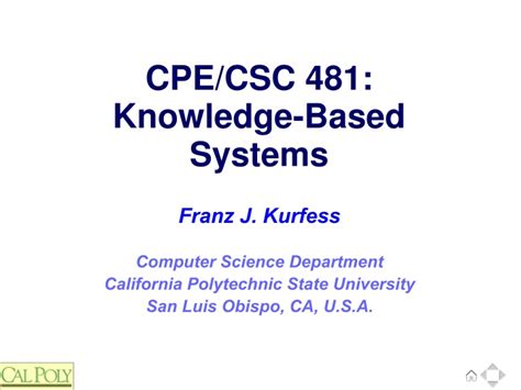 Ppt Cpe Csc Knowledge Based Systems Powerpoint Presentation