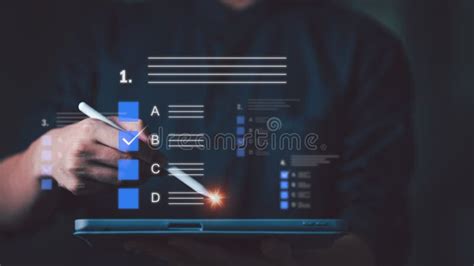 Concept Of Choosing Correct Answer Marking Online Online Exams Or Surveys Using Technology