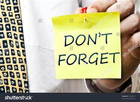 Dont Forget Post Business Man Hand Stock Photo 72398137 Shutterstock