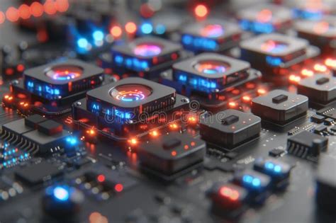 Close Up Of Ai Chips On A Circuit Board Showcasing Advanced Technology And Digital Innovation
