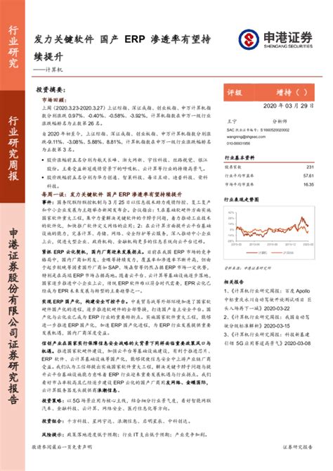 计算机行业研究周报：发力关键软件，国产erp渗透率有望持续提升