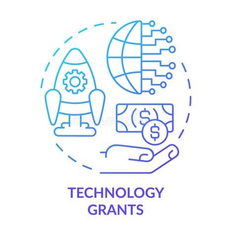 Technology Grants Blue Gradient Concept Icon Stock Vector
