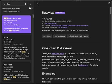 Obsidian Tutorial 4 Die Dataview Erweiterung Dit Und Dat