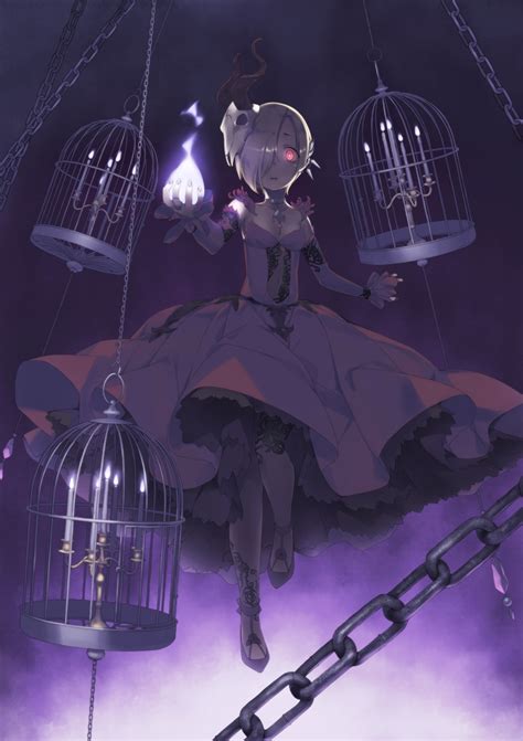 Safebooru 1girl Bangs Birdcage Blonde Hair Breasts Cage Candle