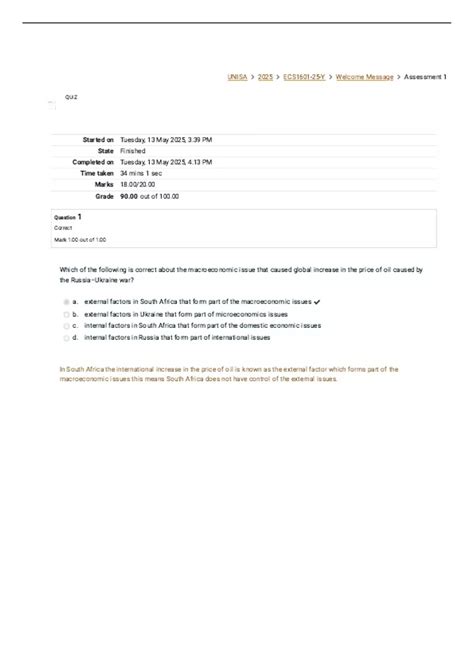 ECS ASSESSMENT OF EXPECTED QUESTIONS AND ANSWERS Economics IB Stuvia SA