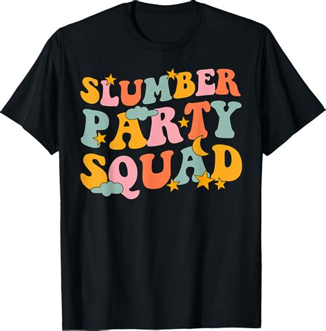 Slumber Party Squad Groovy For Matching Sleepover Party T Shirt