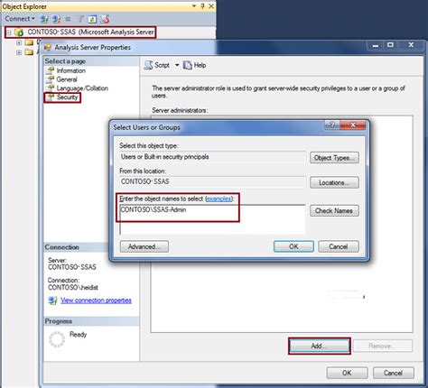 analysis services インスタンスにサーバー管理者権限を付与する microsoft learn