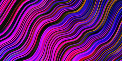 Dark Multicolor Vector Texture With Wry Lines Colorful Abstract Illustration With Gradient